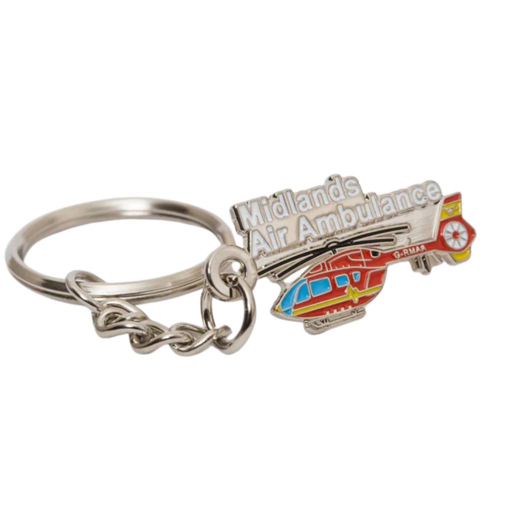 Enamel Helicopter Keyring – Midlands Air Ambulance Charity